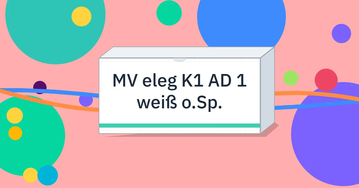 Symbolbild: Packung mit der Aufschrift MV eleg K1 AD 1 weiß o.Sp. (PZN 00333517) – Verfügbarkeit und Bezug in Apotheken in Frankfurt am Main