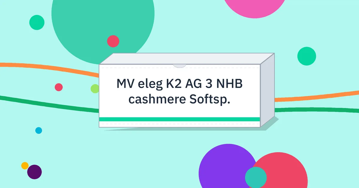 Symbolbild: Packung mit der Aufschrift MV eleg K2 AG 3 NHB cashmere Softsp. (PZN 15730069) – Verfügbarkeit und Bezug in Apotheken in Frankfurt am Main