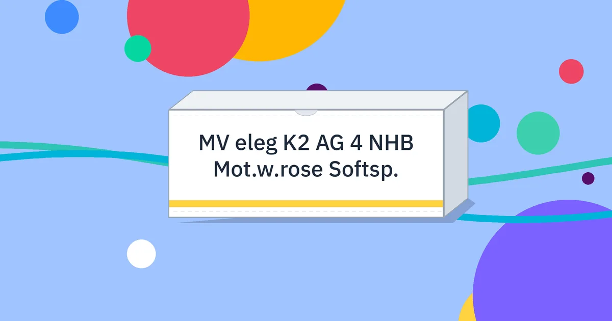 Symbolbild: Packung mit der Aufschrift MV eleg K2 AG 4 NHB Mot.w.rose Softsp. (PZN 15726688) – Verfügbarkeit und Bezug in Apotheken in Frankfurt am Main