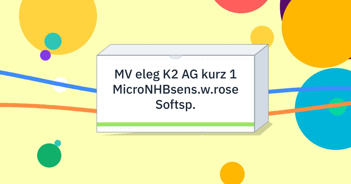 Symbolbild: Packung mit der Aufschrift MV eleg K2 AG kurz 1 MicroNHBsens.w.rose Softsp. (PZN 15711037) – Verfügbarkeit und Bezug in Apotheken in Frankfurt am Main