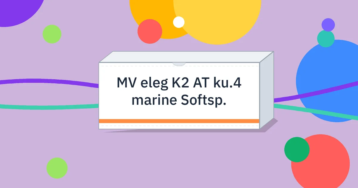 Symbolbild: Packung mit der Aufschrift MV eleg K2 AT ku.4 marine Softsp. (PZN 15288018) – Verfügbarkeit und Bezug in Apotheken in Frankfurt am Main