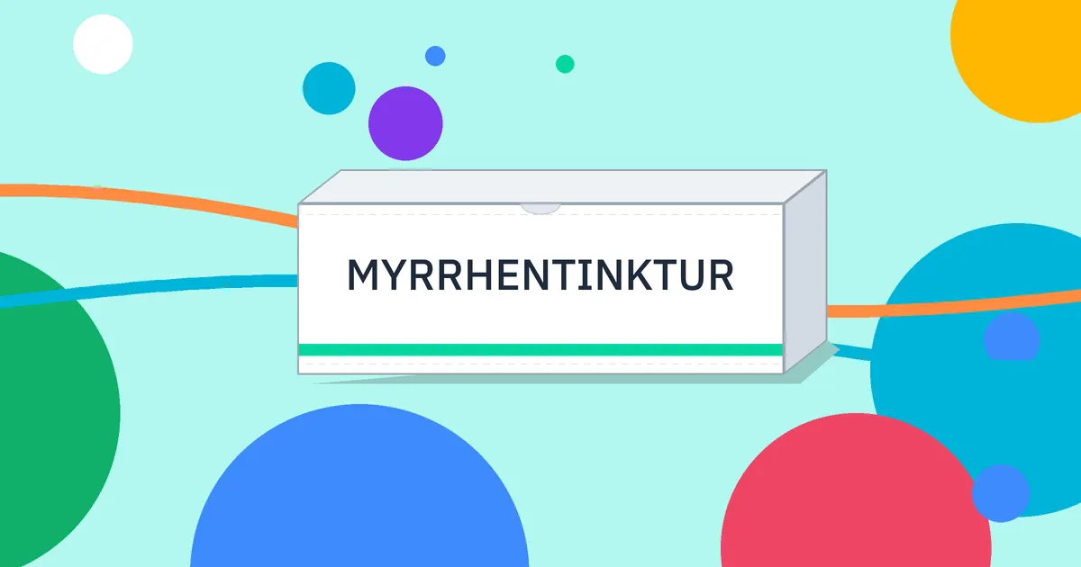 Symbolbild: Packung mit der Aufschrift MYRRHENTINKTUR (PZN 08807392) – Verfügbarkeit und Bezug in Apotheken in Frankfurt am Main