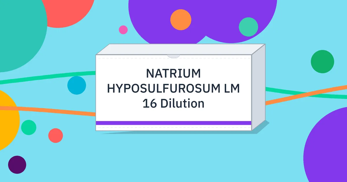 Symbolbild: Packung mit der Aufschrift NATRIUM HYPOSULFUROSUM LM 16 Dilution (PZN 12963956) – Verfügbarkeit und Bezug in Apotheken in Frankfurt am Main