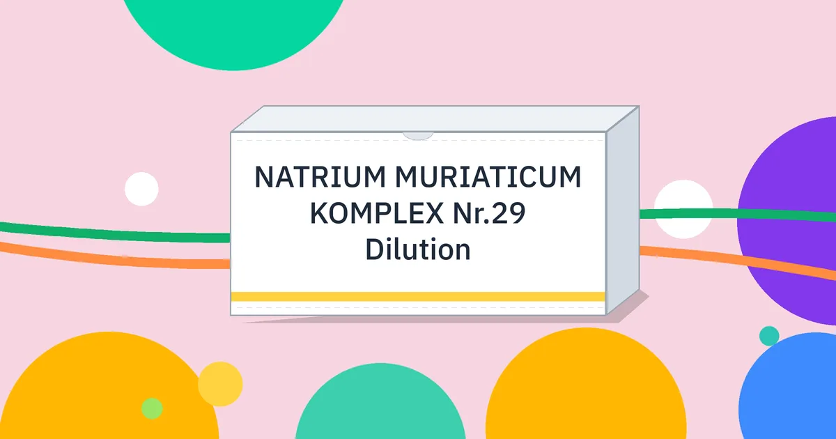 Symbolbild: Packung mit der Aufschrift NATRIUM MURIATICUM KOMPLEX Nr.29 Dilution (PZN 01910460) – Verfügbarkeit und Bezug in Apotheken in Frankfurt am Main