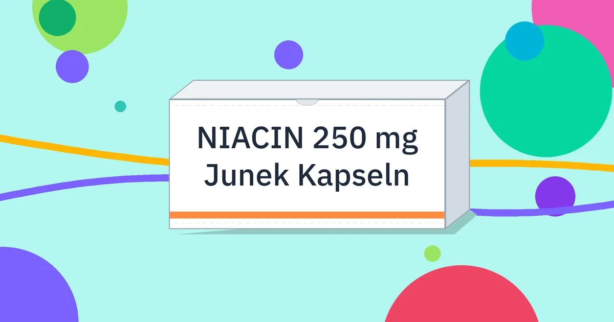 Symbolbild: Packung mit der Aufschrift NIACIN 250 mg Junek Kapseln (PZN 13578522) – Verfügbarkeit und Bezug in Apotheken in Frankfurt am Main