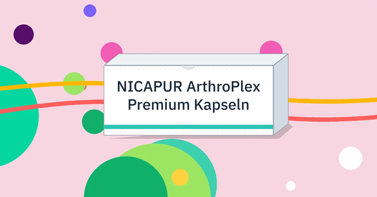 Symbolbild: Packung mit der Aufschrift NICAPUR ArthroPlex Premium Kapseln (PZN 11372779) – Verfügbarkeit und Bezug in Apotheken in Frankfurt am Main