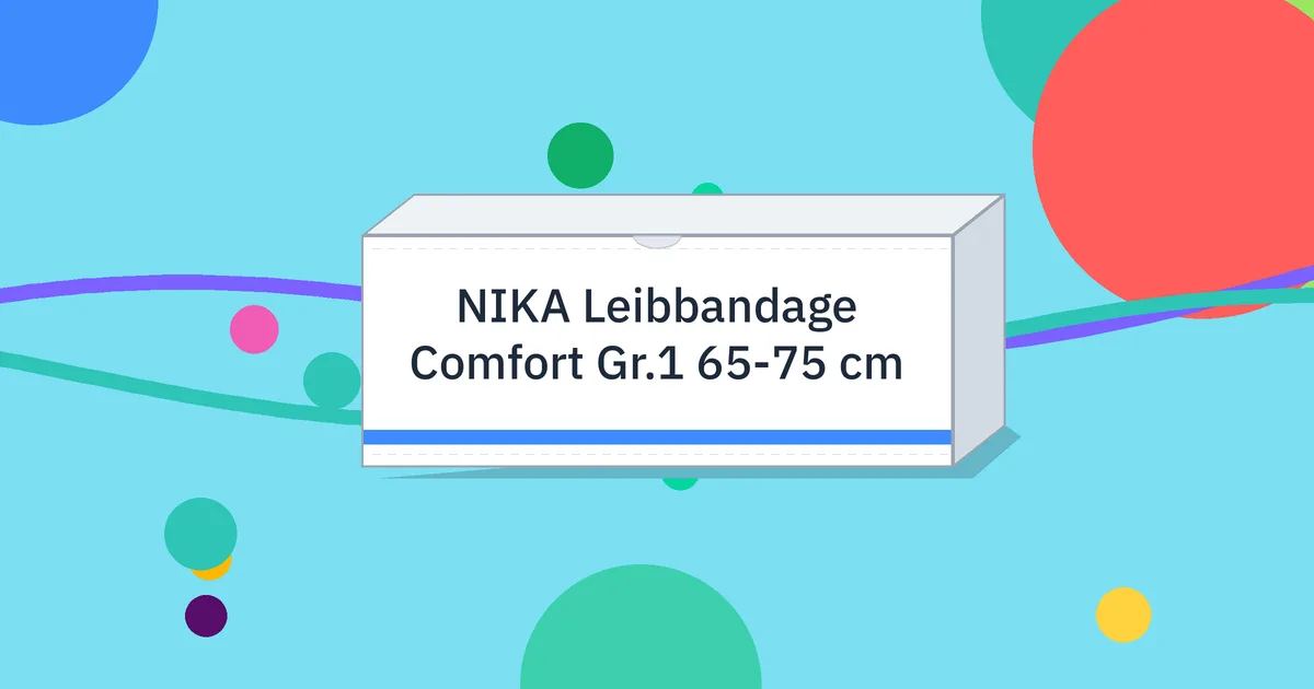 Symbolbild: Packung mit der Aufschrift NIKA Leibbandage Comfort Gr.1 65-75 cm (PZN 18172291) – Verfügbarkeit und Bezug in Apotheken in Frankfurt am Main
