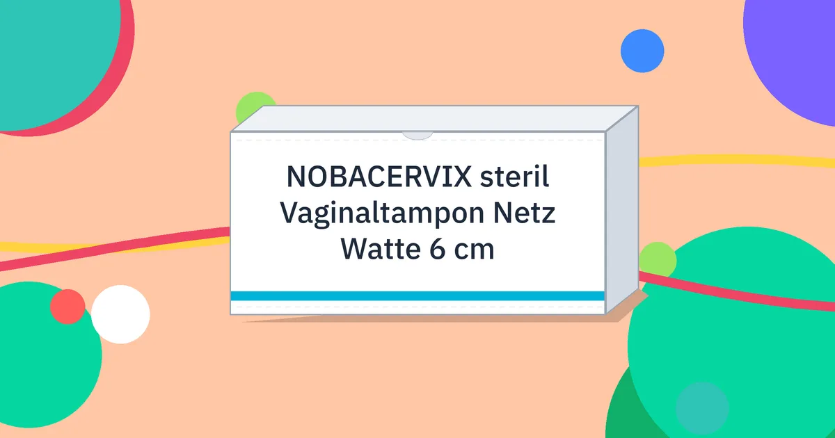 Symbolbild: Packung mit der Aufschrift NOBACERVIX steril Vaginaltampon Netz Watte 6 cm (PZN 10169415) – Verfügbarkeit und Bezug in Apotheken in Frankfurt am Main