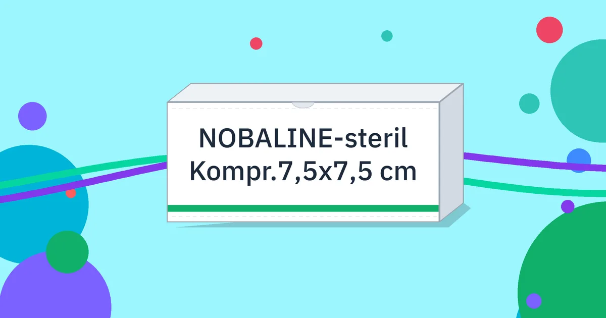 Symbolbild: Packung mit der Aufschrift NOBALINE-steril Kompr.7,5x7,5 cm (PZN 07742986) – Verfügbarkeit und Bezug in Apotheken in Frankfurt am Main