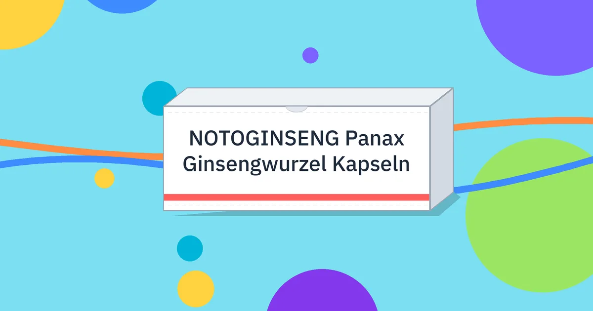 Symbolbild: Packung mit der Aufschrift NOTOGINSENG Panax Ginsengwurzel Kapseln (PZN 19731203) – Verfügbarkeit und Bezug in Apotheken in Frankfurt am Main
