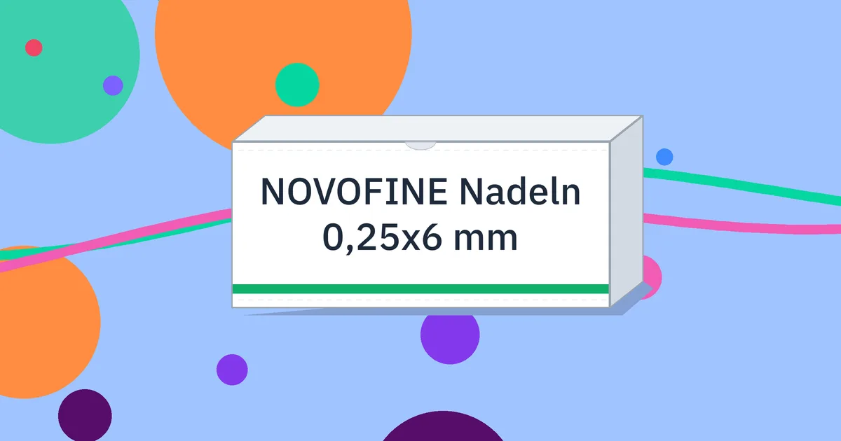 Symbolbild: Packung mit der Aufschrift NOVOFINE Nadeln 0,25x6 mm (PZN 09239197) – Verfügbarkeit und Bezug in Apotheken in Frankfurt am Main