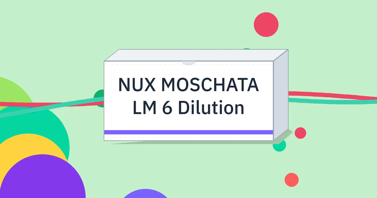Symbolbild: Packung mit der Aufschrift NUX MOSCHATA LM 6 Dilution (PZN 03505290) – Verfügbarkeit und Bezug in Apotheken in Frankfurt am Main