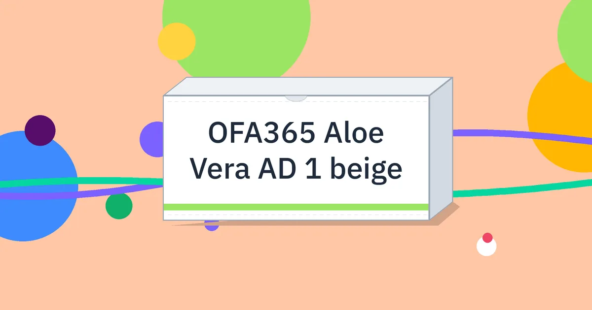 Symbolbild: Packung mit der Aufschrift OFA365 Aloe Vera AD 1 beige (PZN 16723427) – Verfügbarkeit und Bezug in Apotheken in Frankfurt am Main