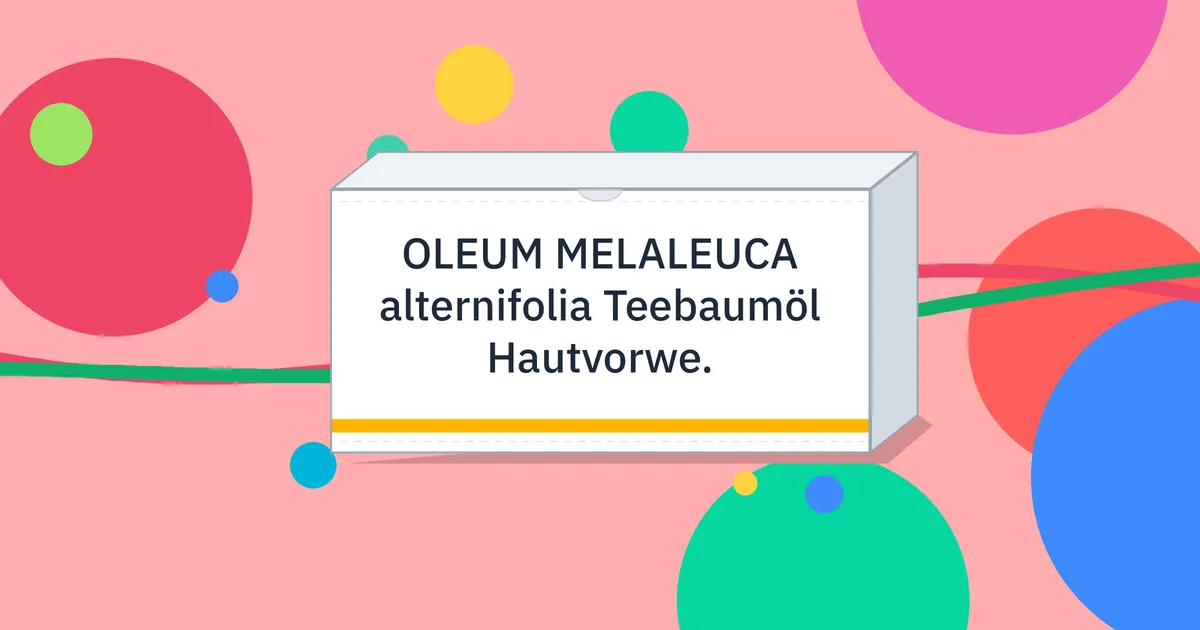 Symbolbild: Packung mit der Aufschrift OLEUM MELALEUCA alternifolia Teebaumöl Hautvorwe. (PZN 07549338) – Verfügbarkeit und Bezug in Apotheken in Frankfurt am Main