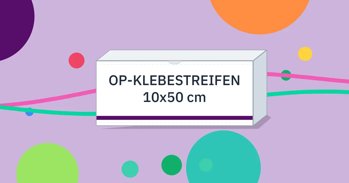 Symbolbild: Packung mit der Aufschrift OP-KLEBESTREIFEN 10x50 cm (PZN 01423984) – Verfügbarkeit und Bezug in Apotheken in Frankfurt am Main