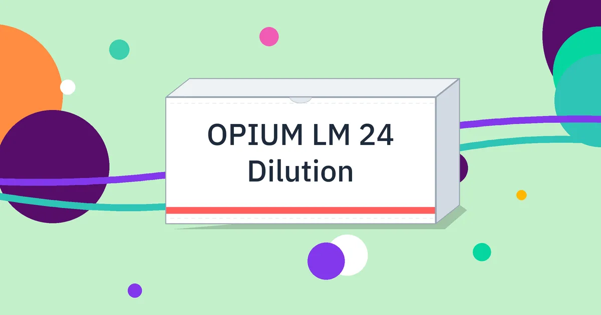 Symbolbild: Packung mit der Aufschrift OPIUM LM 24 Dilution (PZN 12972257) – Verfügbarkeit und Bezug in Apotheken in Frankfurt am Main