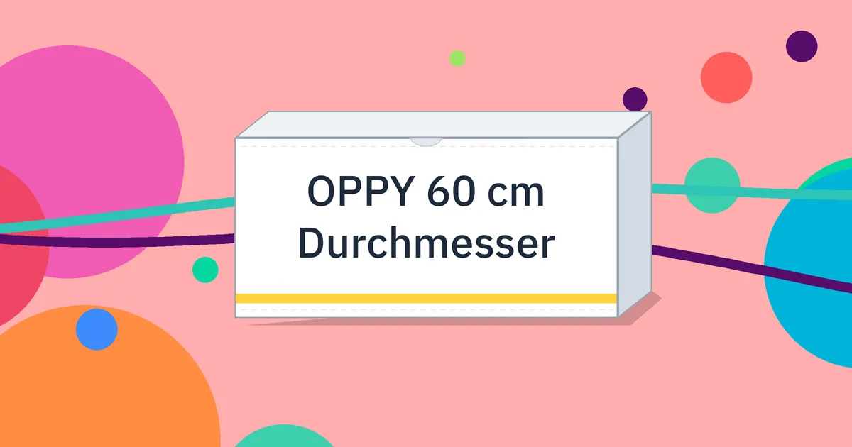 Symbolbild: Packung mit der Aufschrift OPPY 60 cm Durchmesser (PZN 01840096) – Verfügbarkeit und Bezug in Apotheken in Frankfurt am Main