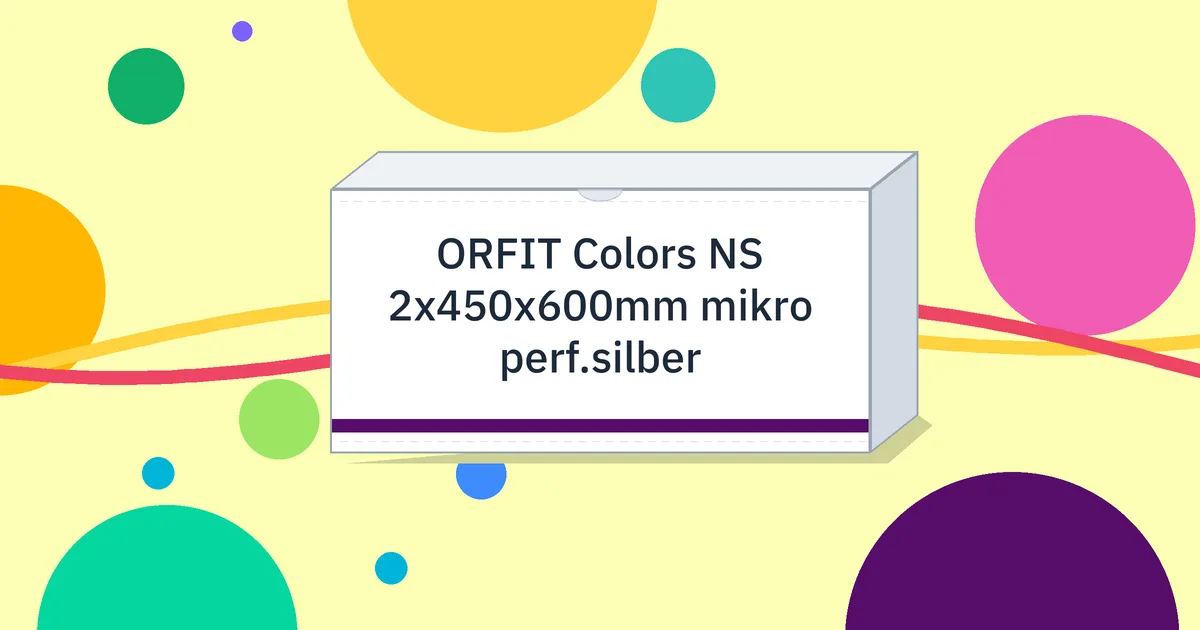 Symbolbild: Packung mit der Aufschrift ORFIT Colors NS 2x450x600mm mikro perf.silber (PZN 19396911) – Verfügbarkeit und Bezug in Apotheken in Frankfurt am Main