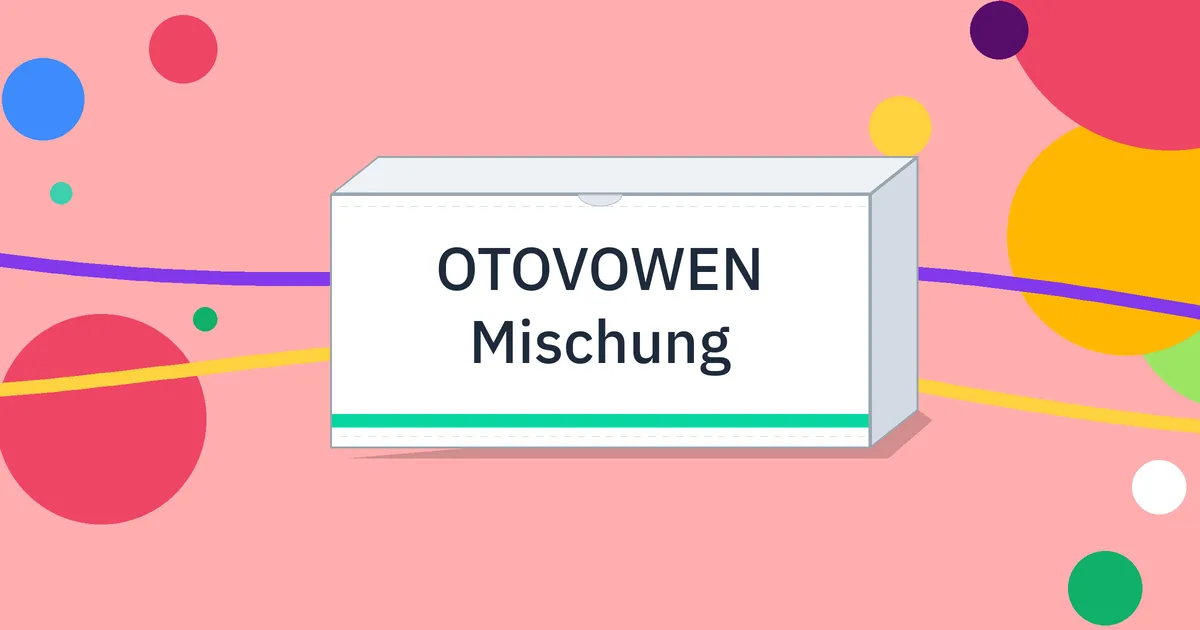 Symbolbild: Packung mit der Aufschrift OTOVOWEN Mischung (PZN 00753490) – Verfügbarkeit und Bezug in Apotheken in Frankfurt am Main