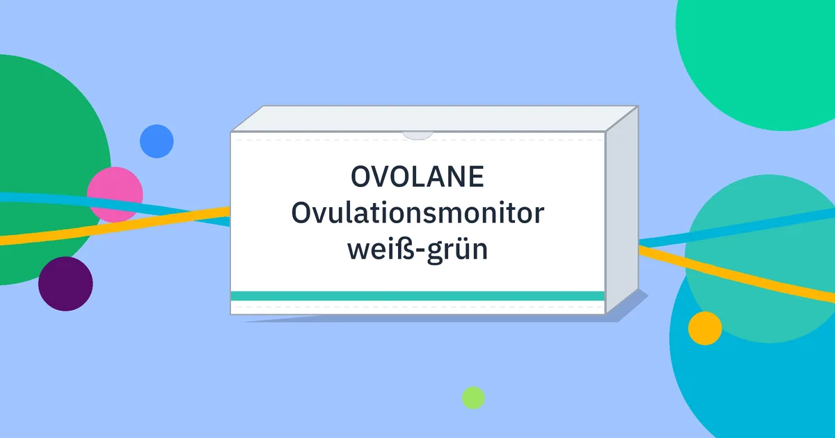 Symbolbild: Packung mit der Aufschrift OVOLANE Ovulationsmonitor weiß-grün (PZN 12534362) – Verfügbarkeit und Bezug in Apotheken in Frankfurt am Main