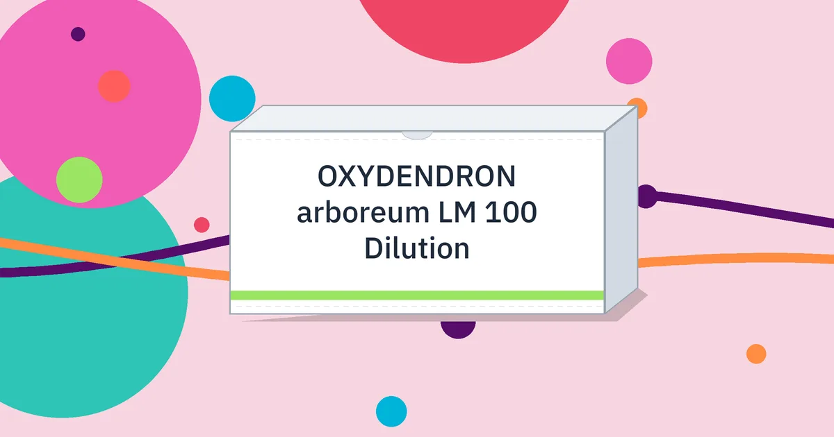 Symbolbild: Packung mit der Aufschrift OXYDENDRON arboreum LM 100 Dilution (PZN 13629691) – Verfügbarkeit und Bezug in Apotheken in Frankfurt am Main