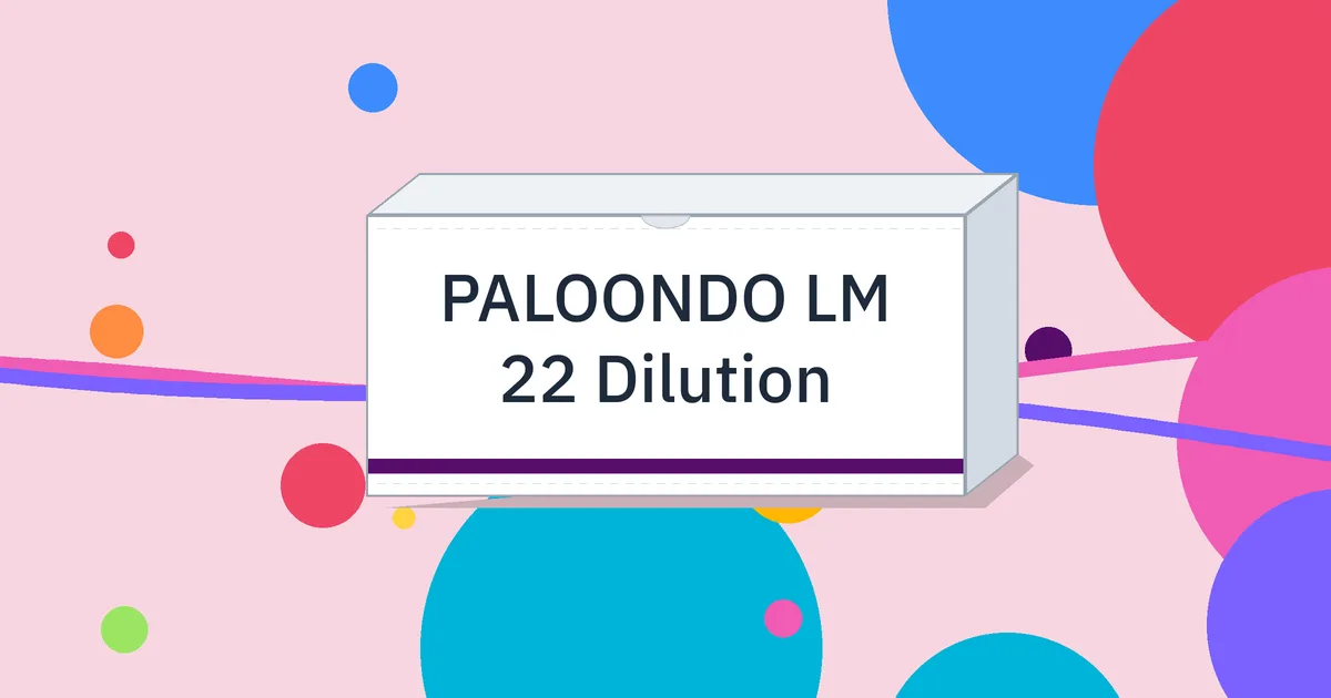 Symbolbild: Packung mit der Aufschrift PALOONDO LM 22 Dilution (PZN 13630458) – Verfügbarkeit und Bezug in Apotheken in Frankfurt am Main