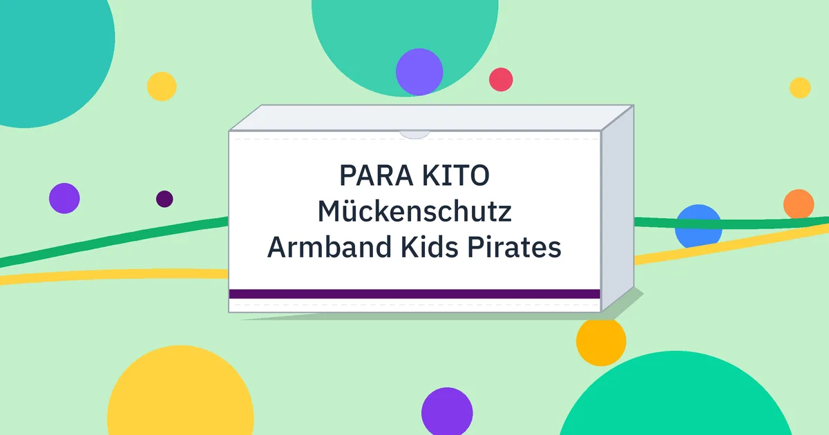 Symbolbild: Packung mit der Aufschrift PARA KITO Mückenschutz Armband Kids Pirates (PZN 19132247) – Verfügbarkeit und Bezug in Apotheken in Frankfurt am Main