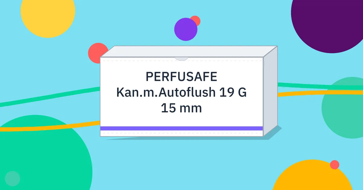 Symbolbild: Packung mit der Aufschrift PERFUSAFE Kan.m.Autoflush 19 G 15 mm (PZN 06556201) – Verfügbarkeit und Bezug in Apotheken in Frankfurt am Main