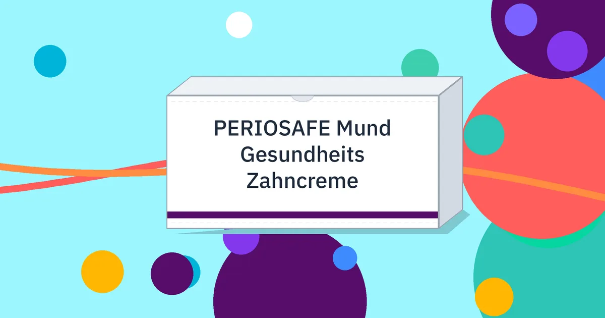 Symbolbild: Packung mit der Aufschrift PERIOSAFE Mund Gesundheits Zahncreme (PZN 00023136) – Verfügbarkeit und Bezug in Apotheken in Frankfurt am Main