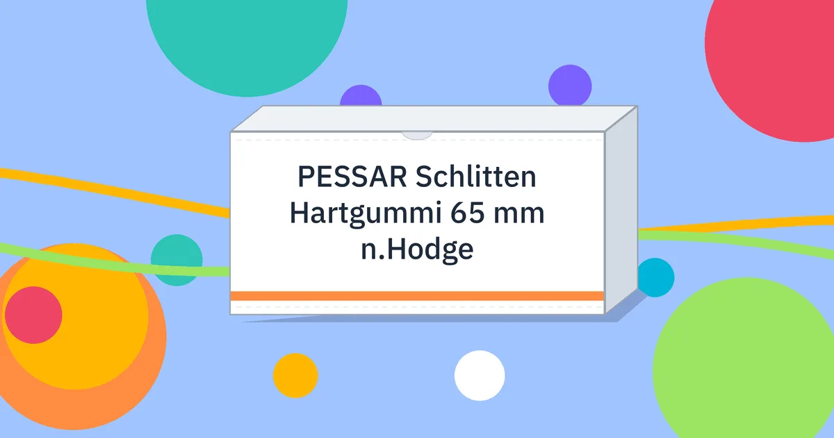Symbolbild: Packung mit der Aufschrift PESSAR Schlitten Hartgummi 65 mm n.Hodge (PZN 01733667) – Verfügbarkeit und Bezug in Apotheken in Frankfurt am Main
