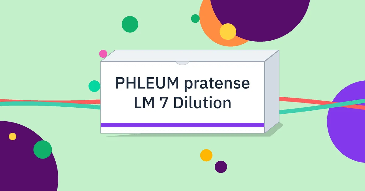 Symbolbild: Packung mit der Aufschrift PHLEUM pratense LM 7 Dilution (PZN 13638738) – Verfügbarkeit und Bezug in Apotheken in Frankfurt am Main