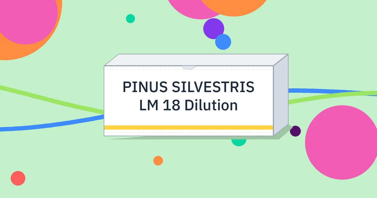 Symbolbild: Packung mit der Aufschrift PINUS SILVESTRIS LM 18 Dilution (PZN 13643018) – Verfügbarkeit und Bezug in Apotheken in Frankfurt am Main