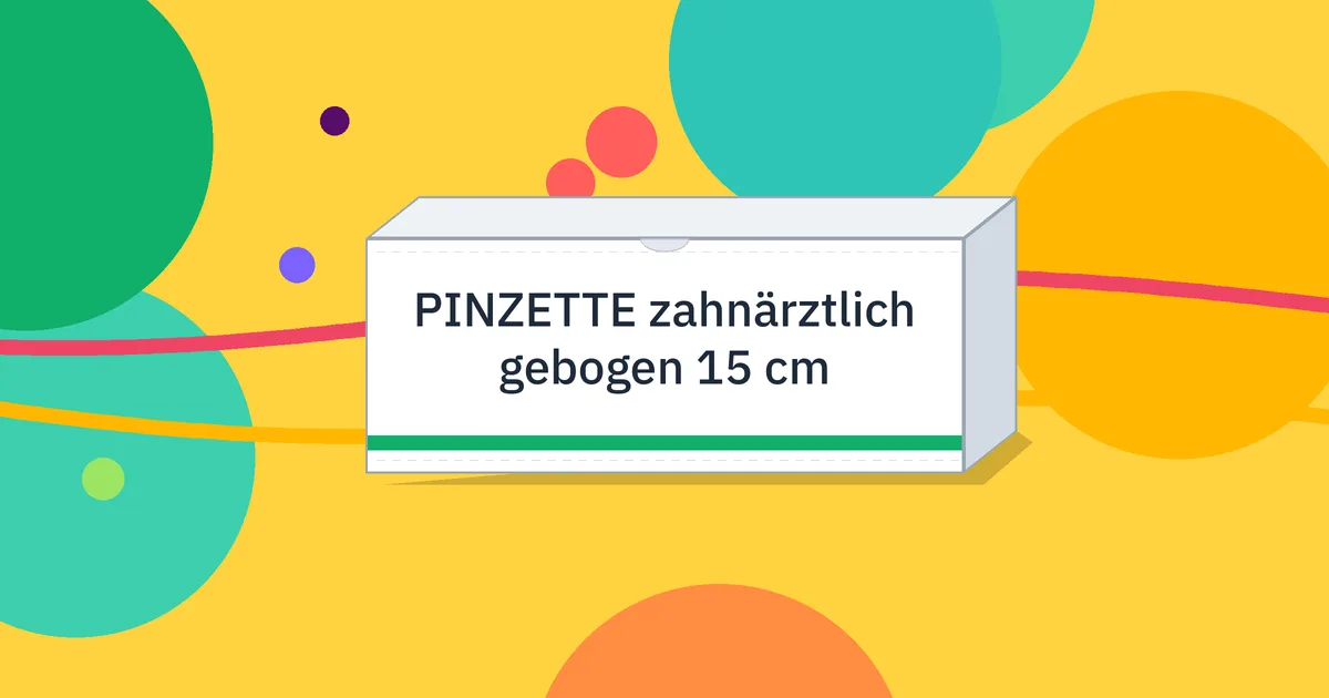 Symbolbild: Packung mit der Aufschrift PINZETTE zahnärztlich gebogen 15 cm (PZN 19978636) – Verfügbarkeit und Bezug in Apotheken in Frankfurt am Main