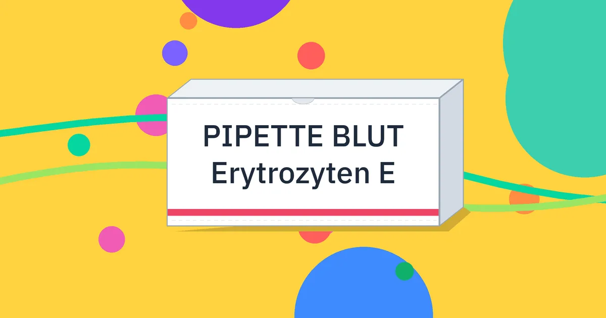 Symbolbild: Packung mit der Aufschrift PIPETTE BLUT Erytrozyten E (PZN 01968169) – Verfügbarkeit und Bezug in Apotheken in Frankfurt am Main