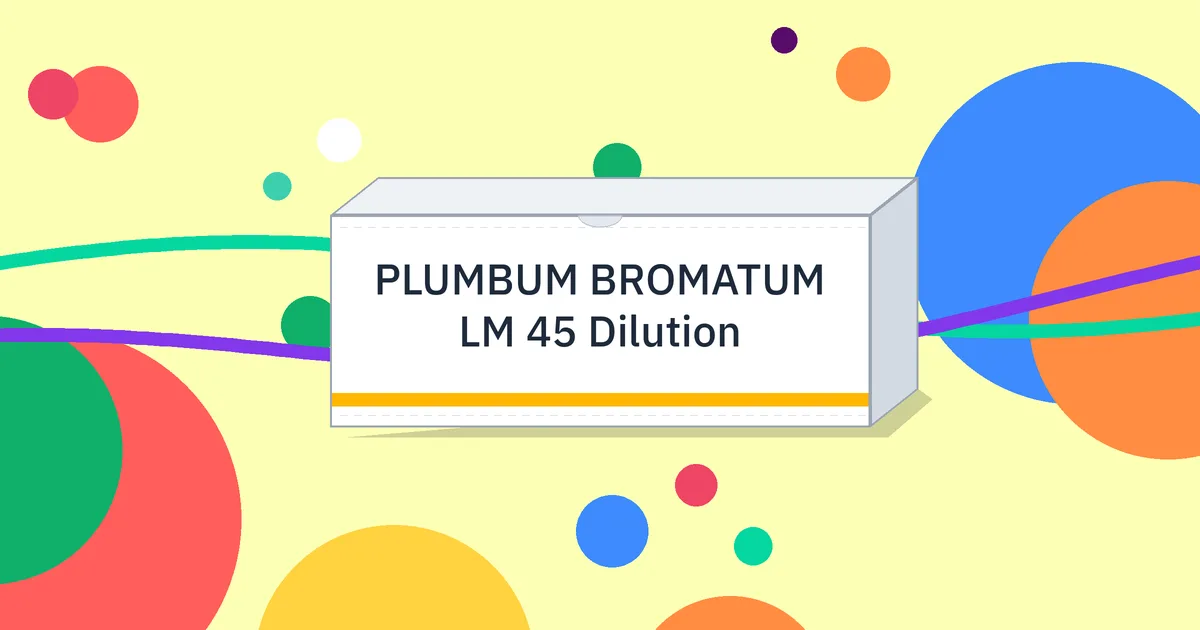 Symbolbild: Packung mit der Aufschrift PLUMBUM BROMATUM LM 45 Dilution (PZN 13039995) – Verfügbarkeit und Bezug in Apotheken in Frankfurt am Main