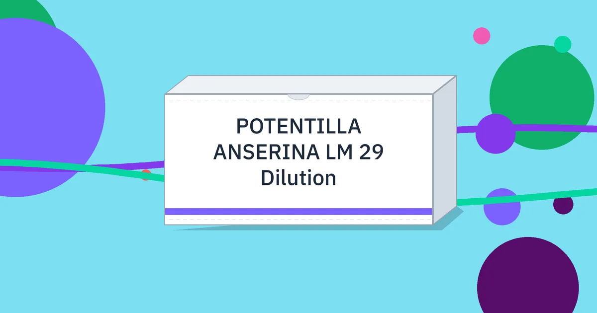 Symbolbild: Packung mit der Aufschrift POTENTILLA ANSERINA LM 29 Dilution (PZN 13665416) – Verfügbarkeit und Bezug in Apotheken in Frankfurt am Main