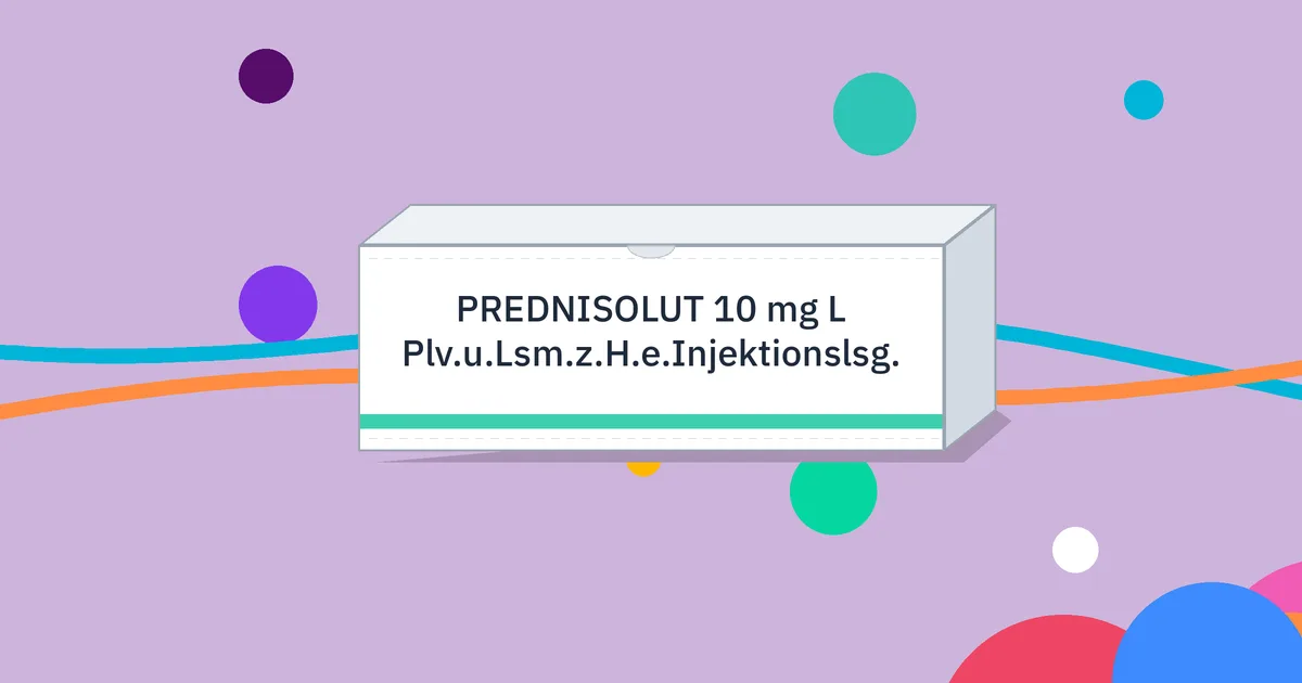 Symbolbild: Packung mit der Aufschrift PREDNISOLUT 10 mg L Plv.u.Lsm.z.H.e.Injektionslsg. (PZN 01343446) – Verfügbarkeit und Bezug in Apotheken in Frankfurt am Main