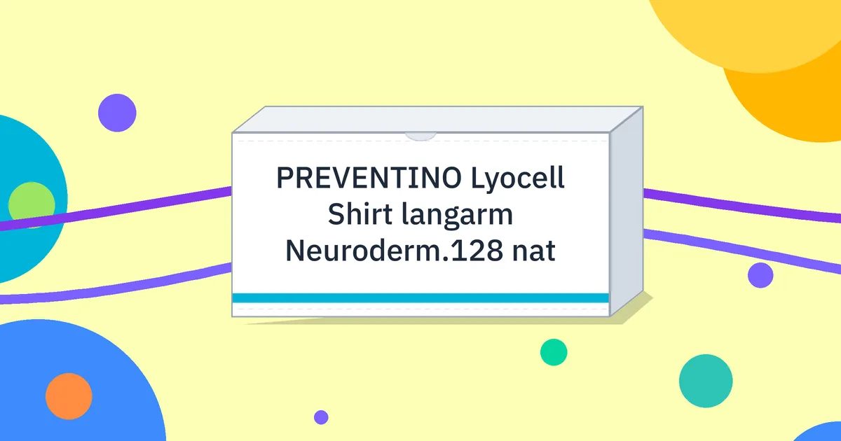 Symbolbild: Packung mit der Aufschrift PREVENTINO Lyocell Shirt langarm Neuroderm.128 nat (PZN 16895453) – Verfügbarkeit und Bezug in Apotheken in Frankfurt am Main