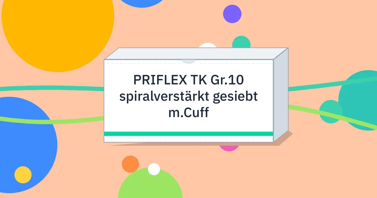 Symbolbild: Packung mit der Aufschrift PRIFLEX TK Gr.10 spiralverstärkt gesiebt m.Cuff (PZN 10287646) – Verfügbarkeit und Bezug in Apotheken in Frankfurt am Main