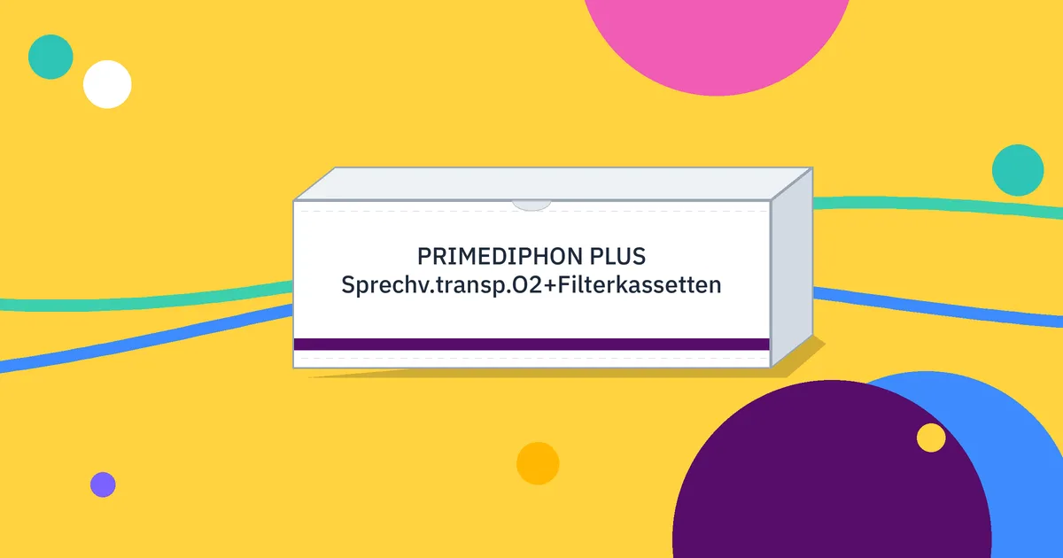 Symbolbild: Packung mit der Aufschrift PRIMEDIPHON PLUS Sprechv.transp.O2+Filterkassetten (PZN 11772148) – Verfügbarkeit und Bezug in Apotheken in Frankfurt am Main