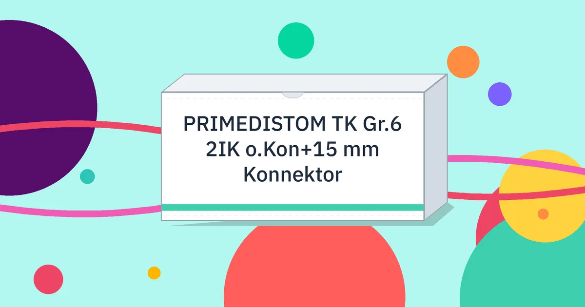Symbolbild: Packung mit der Aufschrift PRIMEDISTOM TK Gr.6 2IK o.Kon+15 mm Konnektor (PZN 10229554) – Verfügbarkeit und Bezug in Apotheken in Frankfurt am Main