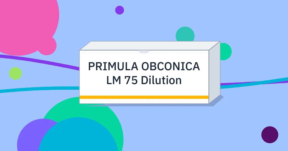 Symbolbild: Packung mit der Aufschrift PRIMULA OBCONICA LM 75 Dilution (PZN 13667303) – Verfügbarkeit und Bezug in Apotheken in Frankfurt am Main