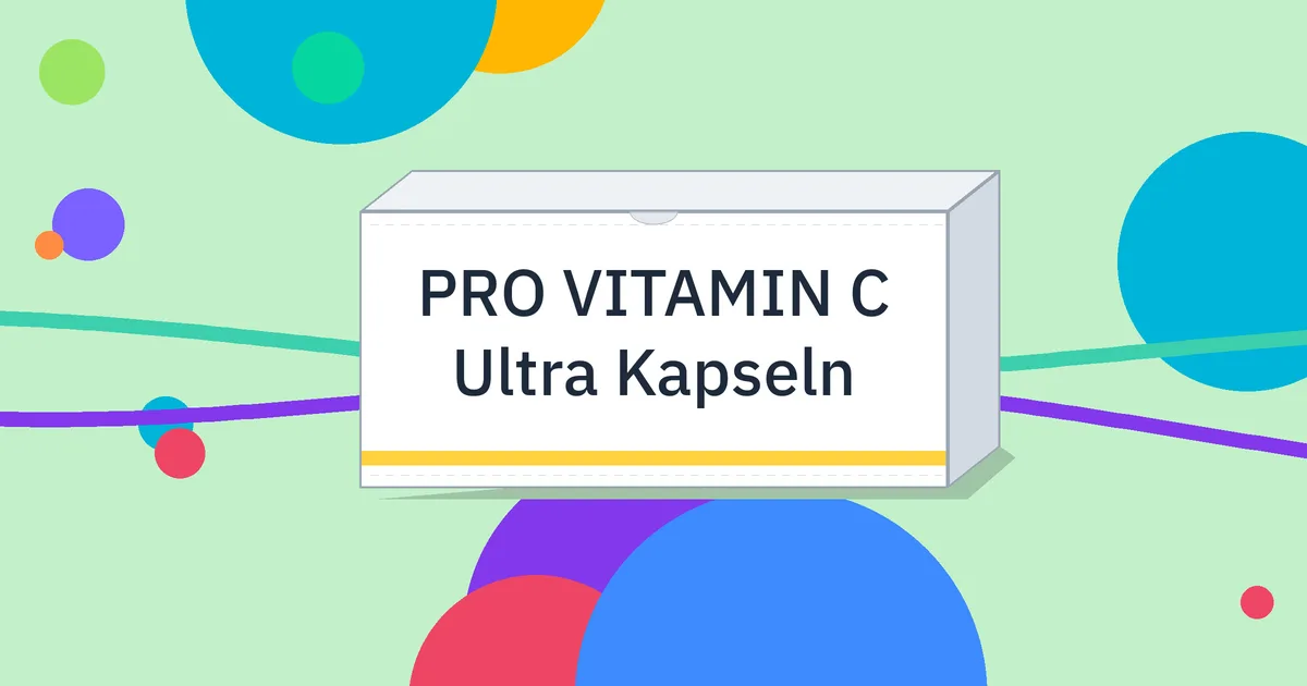 Symbolbild: Packung mit der Aufschrift PRO VITAMIN C Ultra Kapseln (PZN 19235272) – Verfügbarkeit und Bezug in Apotheken in Frankfurt am Main