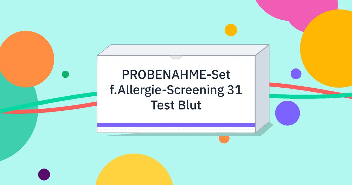 Symbolbild: Packung mit der Aufschrift PROBENAHME-Set f.Allergie-Screening 31 Test Blut (PZN 19339066) – Verfügbarkeit und Bezug in Apotheken in Frankfurt am Main