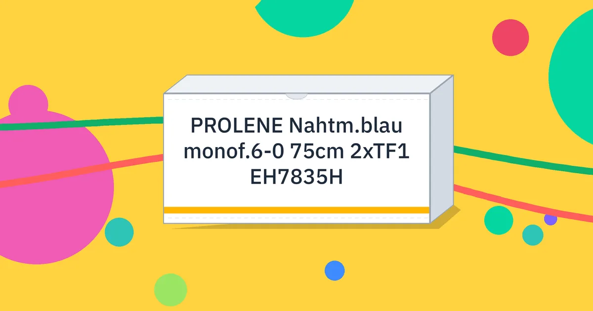 Symbolbild: Packung mit der Aufschrift PROLENE Nahtm.blau monof.6-0 75cm 2xTF1 EH7835H (PZN 19883918) – Verfügbarkeit und Bezug in Apotheken in Frankfurt am Main