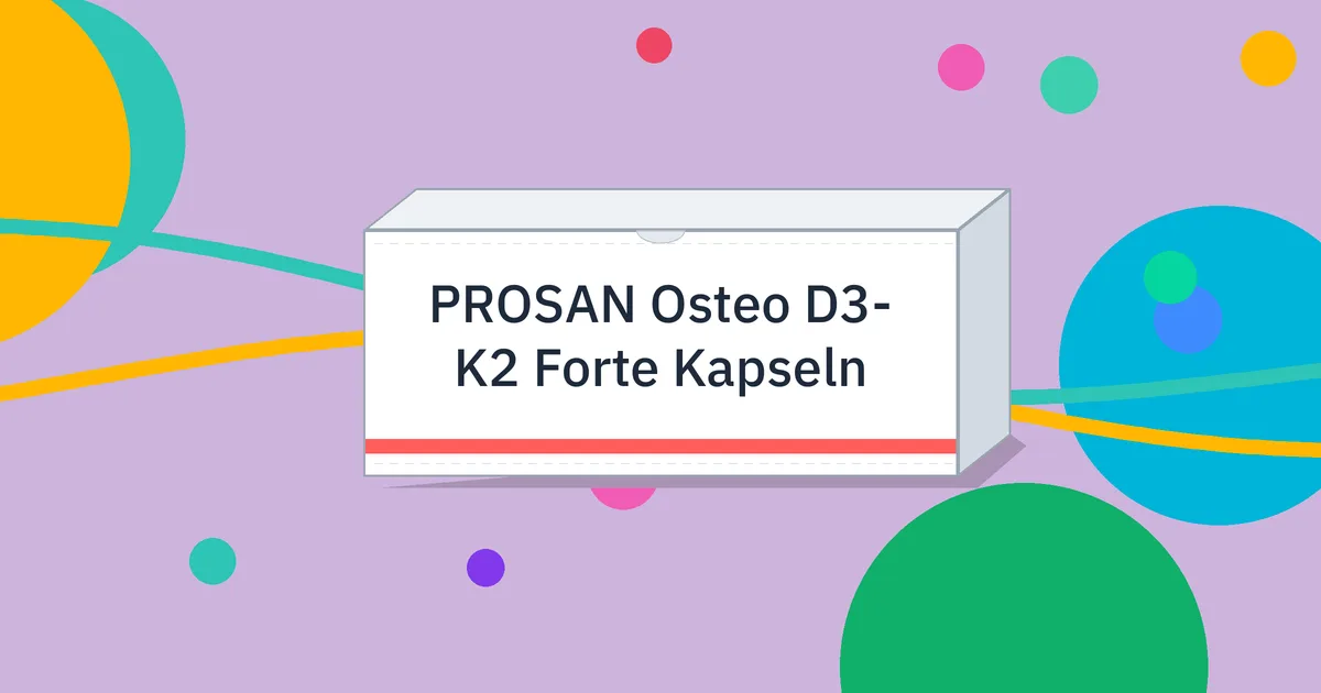 Symbolbild: Packung mit der Aufschrift PROSAN Osteo D3-K2 Forte Kapseln (PZN 12855965) – Verfügbarkeit und Bezug in Apotheken in Frankfurt am Main