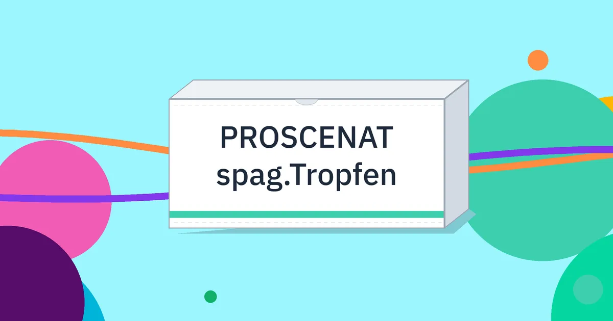 Symbolbild: Packung mit der Aufschrift PROSCENAT spag.Tropfen (PZN 03822139) – Verfügbarkeit und Bezug in Apotheken in Frankfurt am Main