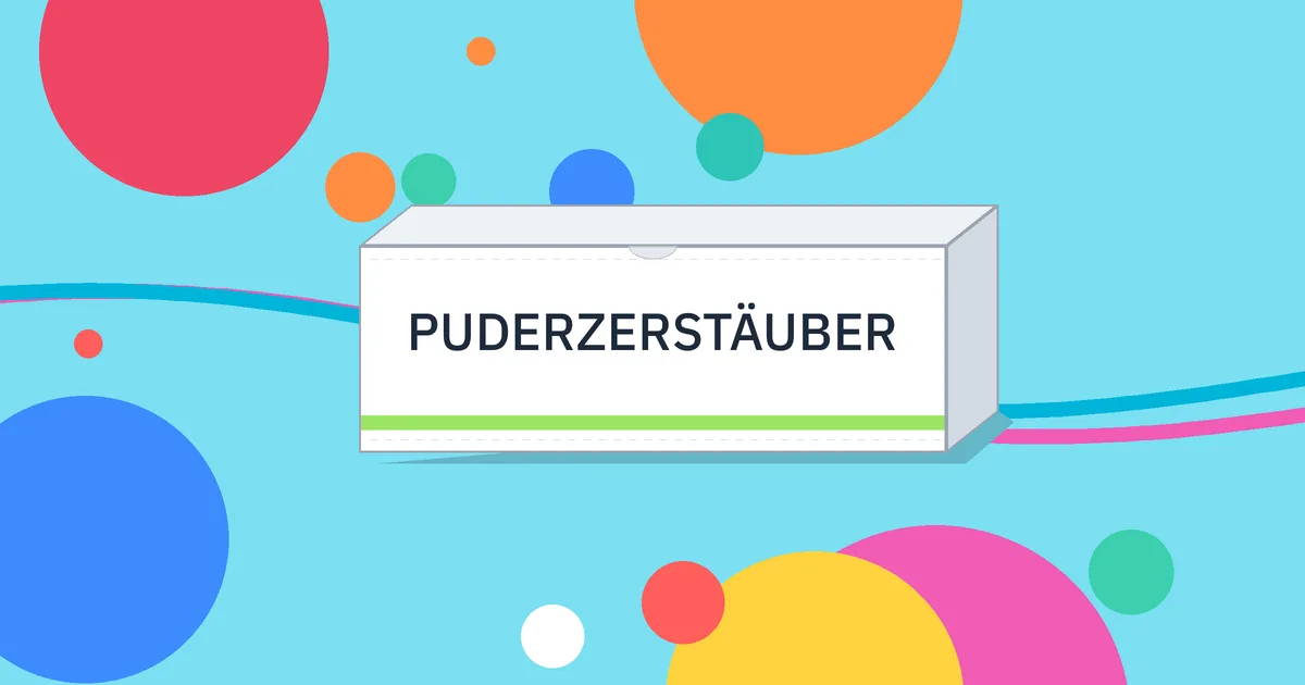 Symbolbild: Packung mit der Aufschrift PUDERZERSTÄUBER (PZN 04099946) – Verfügbarkeit und Bezug in Apotheken in Frankfurt am Main