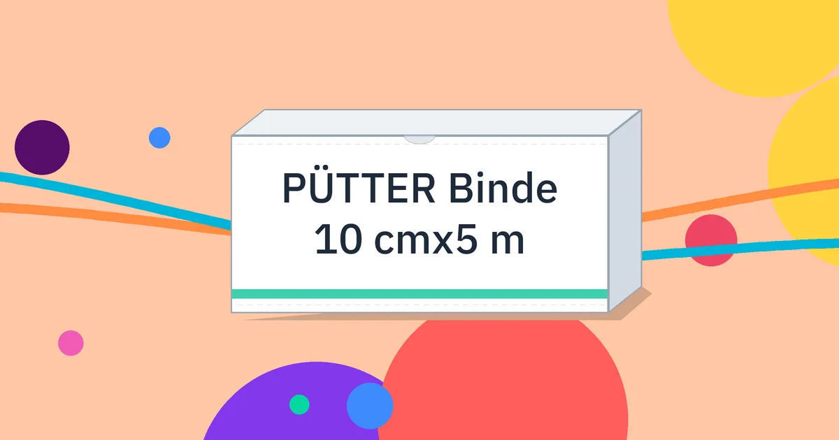 Symbolbild: Packung mit der Aufschrift PÜTTER Binde 10 cmx5 m (PZN 04940958) – Verfügbarkeit und Bezug in Apotheken in Frankfurt am Main