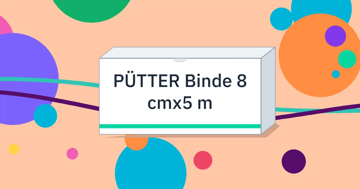 Symbolbild: Packung mit der Aufschrift PÜTTER Binde 8 cmx5 m (PZN 19962291) – Verfügbarkeit und Bezug in Apotheken in Frankfurt am Main